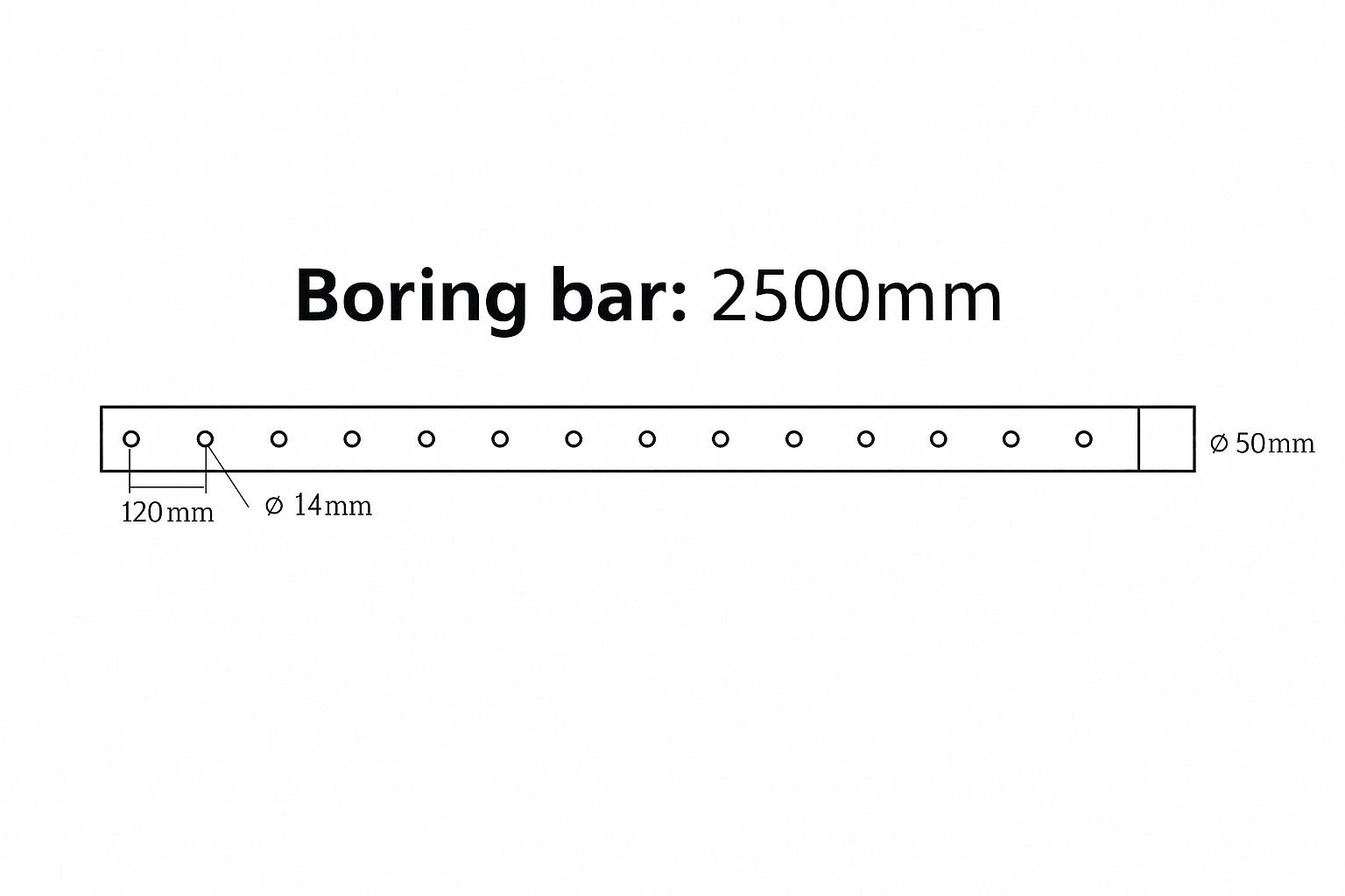 2500mm boring bar 50mm diameter - AJA GROUP LINE BORING MACHINES